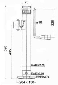 AL01118 SIDE WIND TUBE MOUNT DROP LEG 3180 Kg - Aline Trading