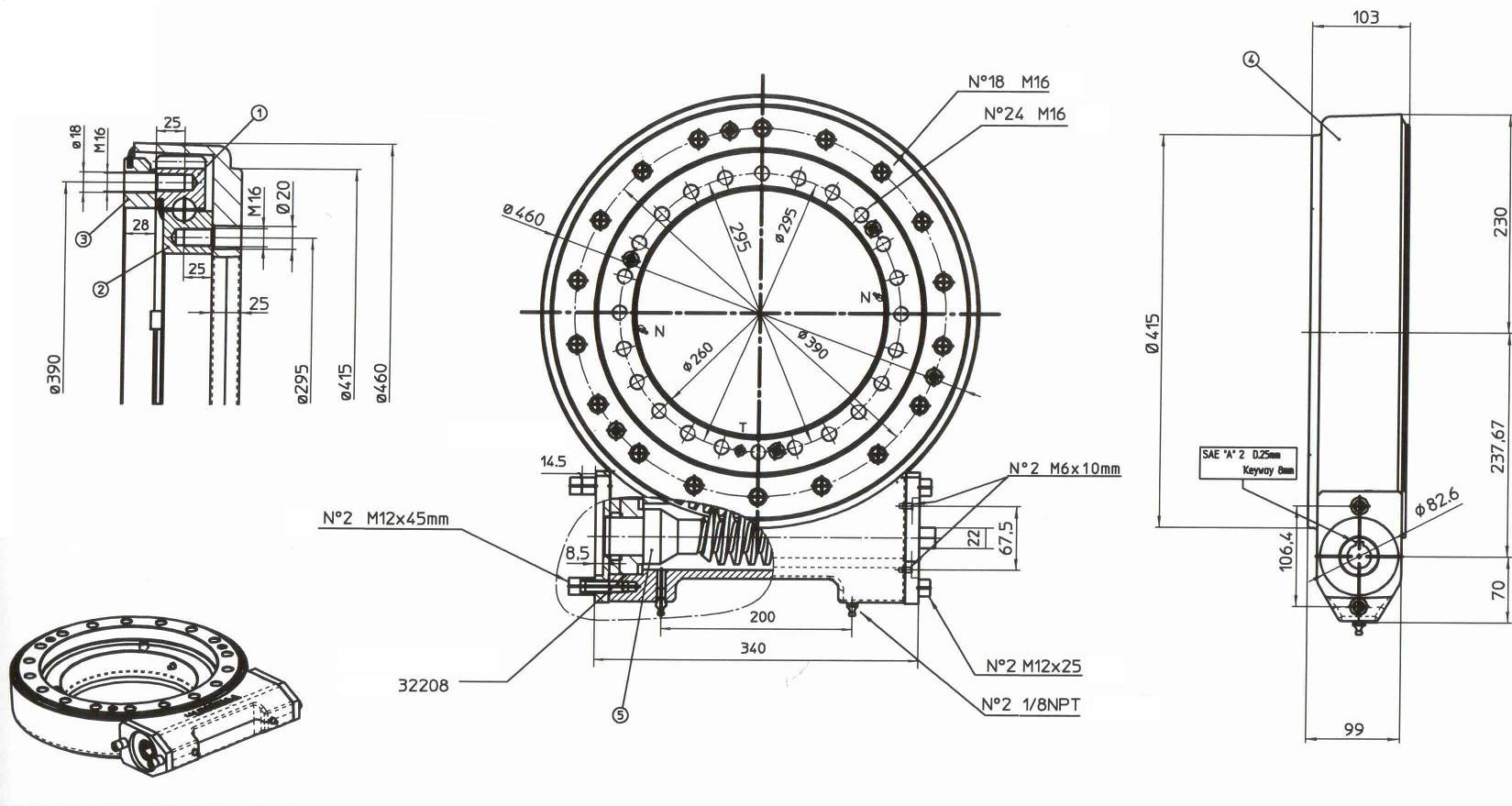 WORM DRIVE SLEW RING - Aline Trading